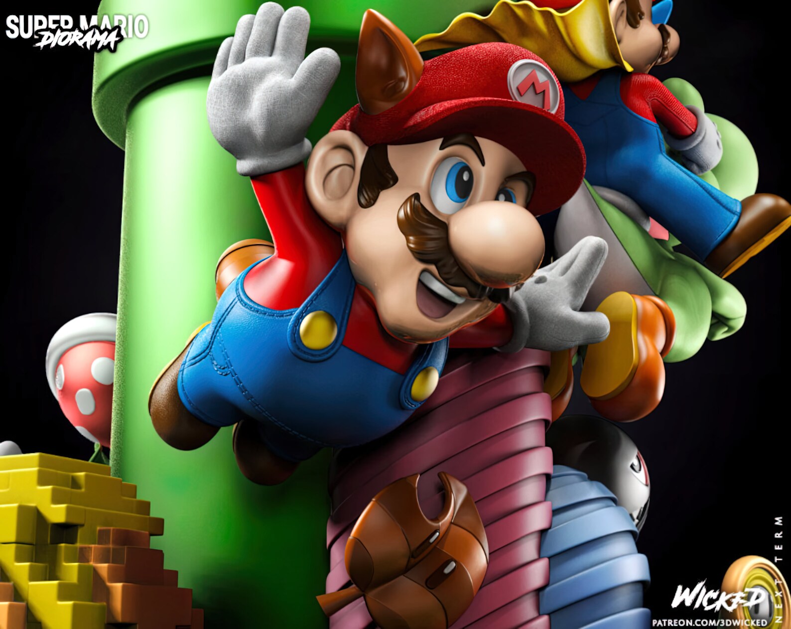 Super Mario Bros Diorama 3D Printed Unpainted DIY/RAW - Etsy