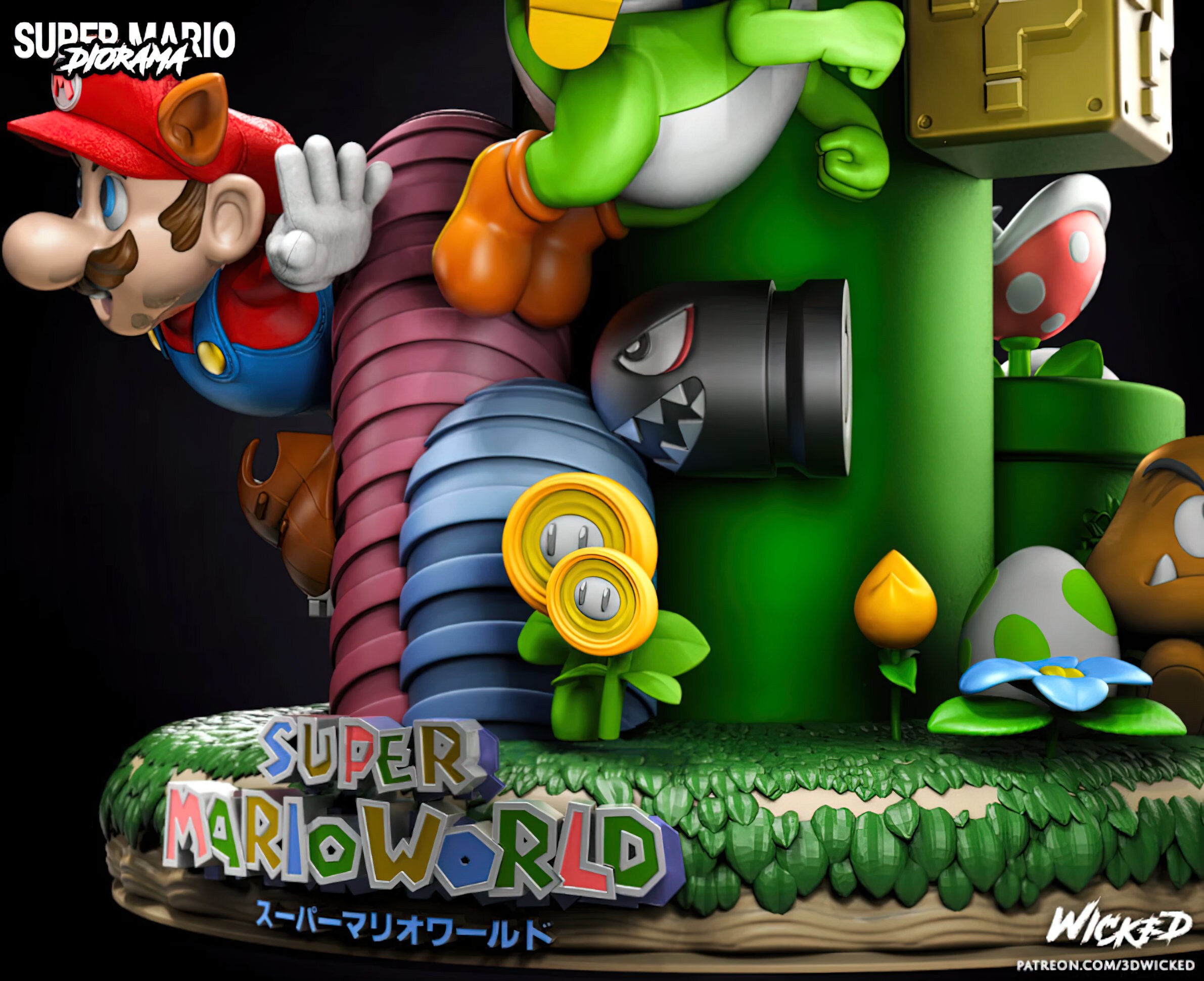 Super Mario Bros Diorama 3D Printed Unpainted DIY/RAW - Etsy