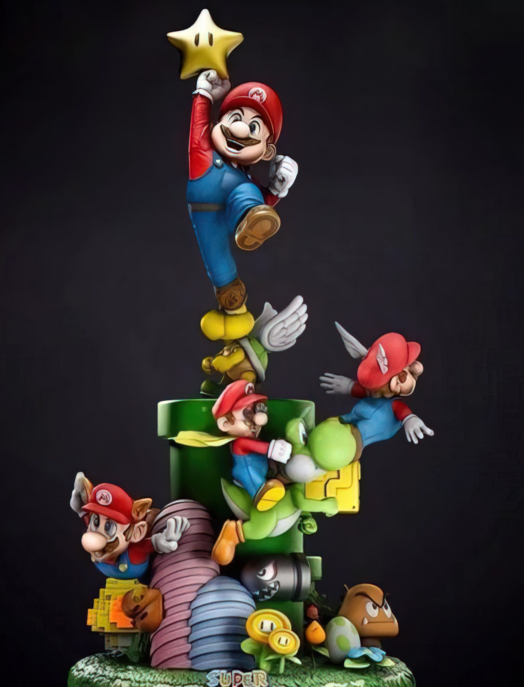 Super Mario Bros Diorama 3D Printed Unpainted DIY/RAW - Etsy