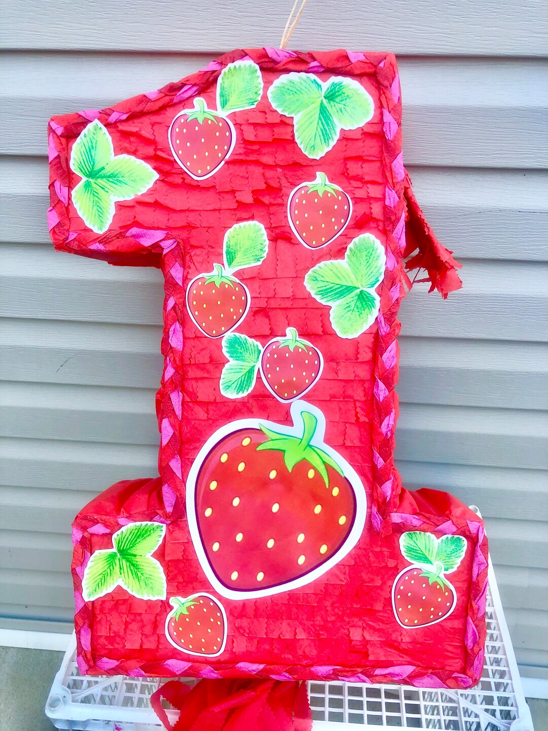 Strawberry Number One Piñata ,frut Party (available Number 1-9). - Etsy