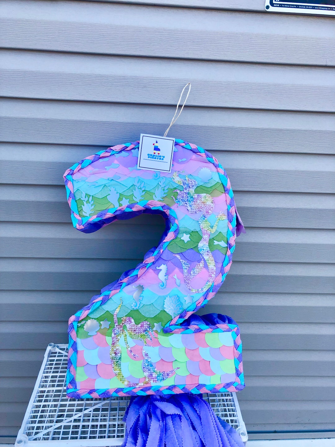 Mermaid Number Two Piñata Mermaid Theme Party ( Available Number 1-9 ...