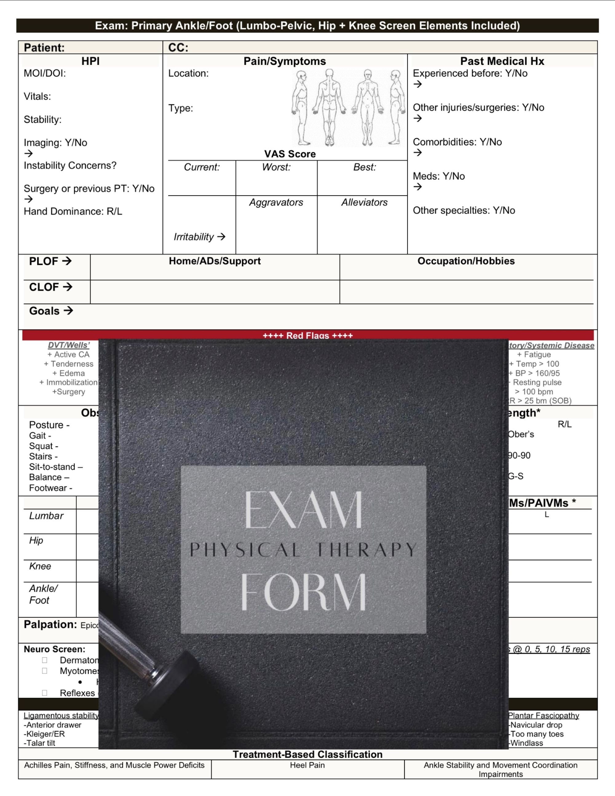 Detailed Physical Therapy Evaluation Forms - the PT Locale - Etsy