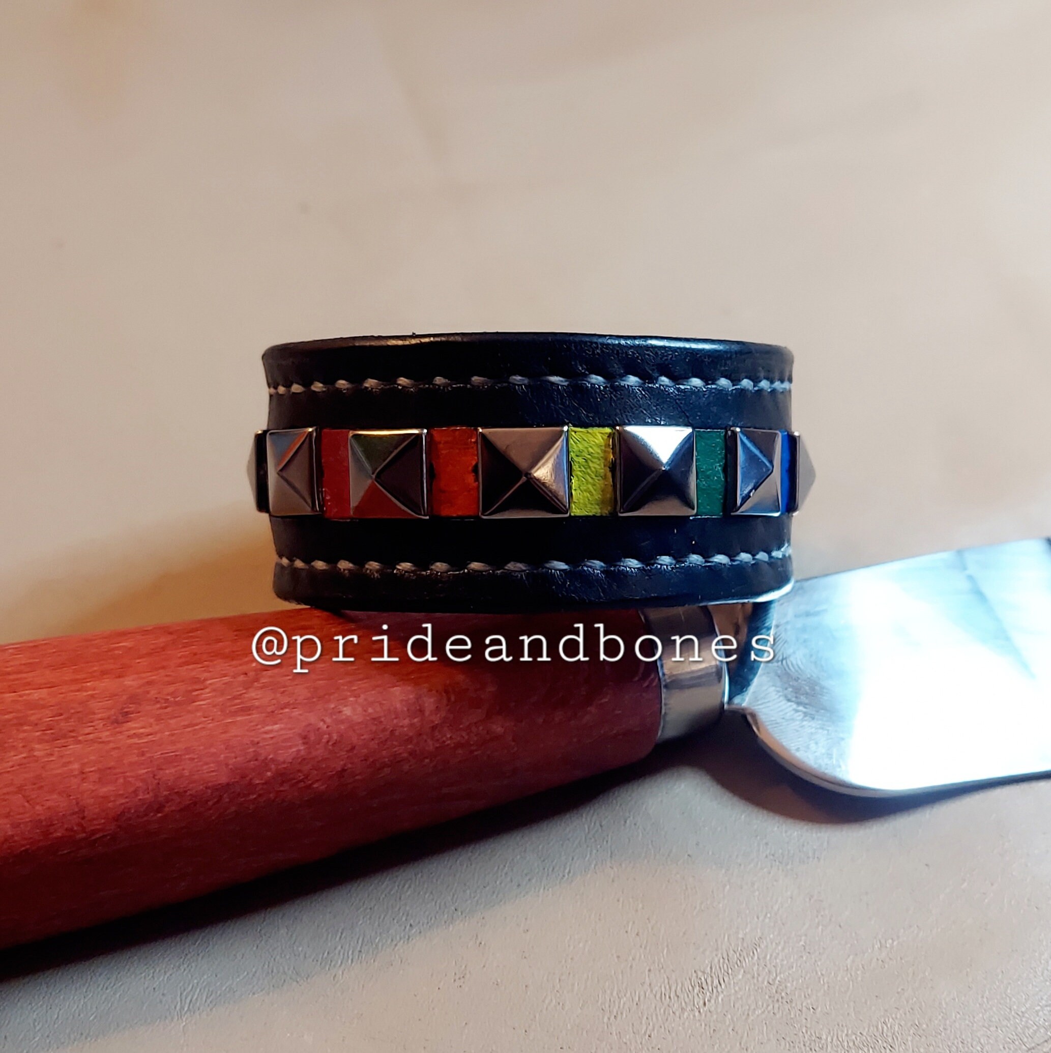 LGBTQIA Pride Punk/goth Leather Cuff Bracelet - Etsy