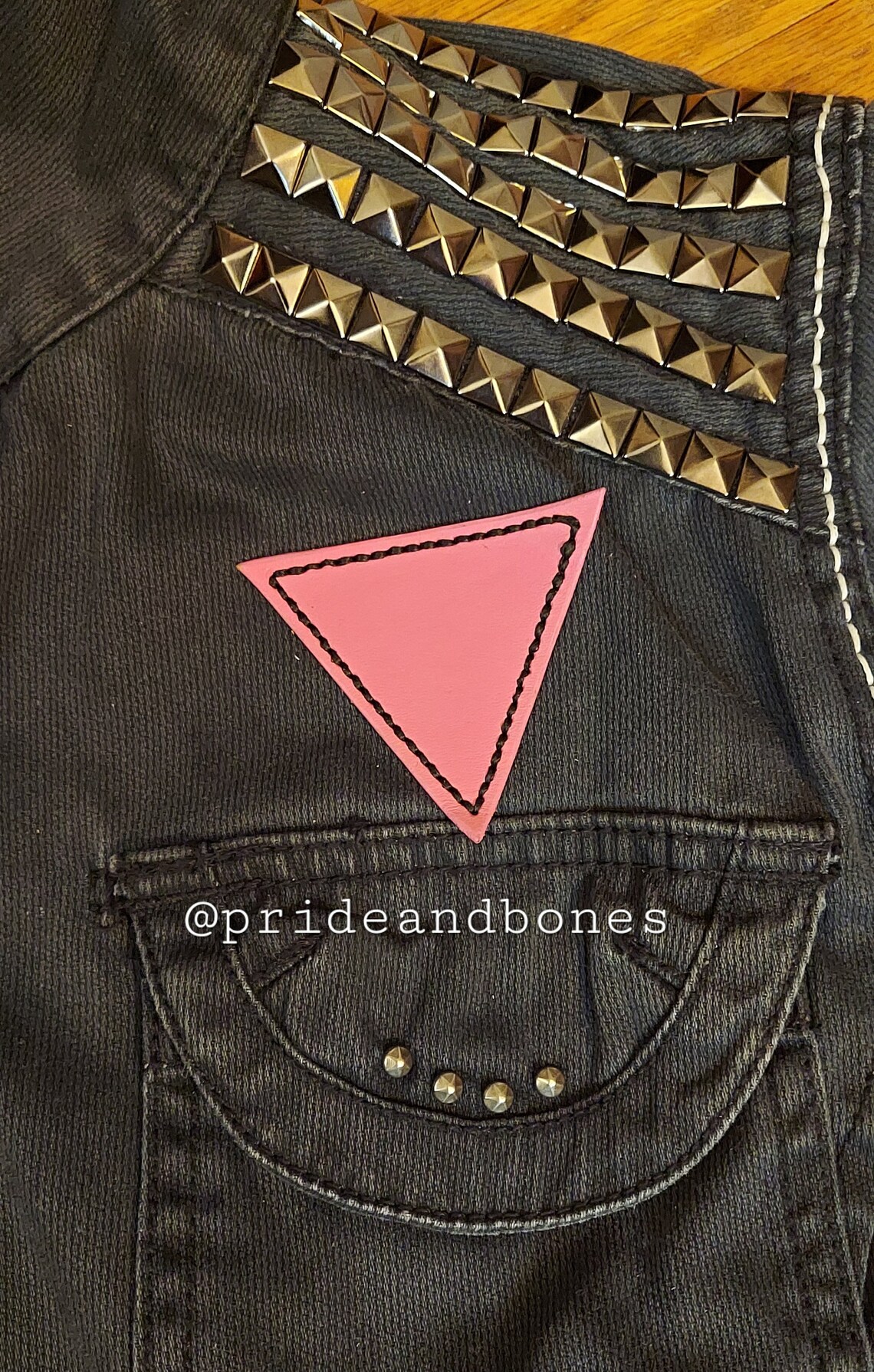LGBTQIA+ Pride Pink Triangle Leather Patch - Etsy