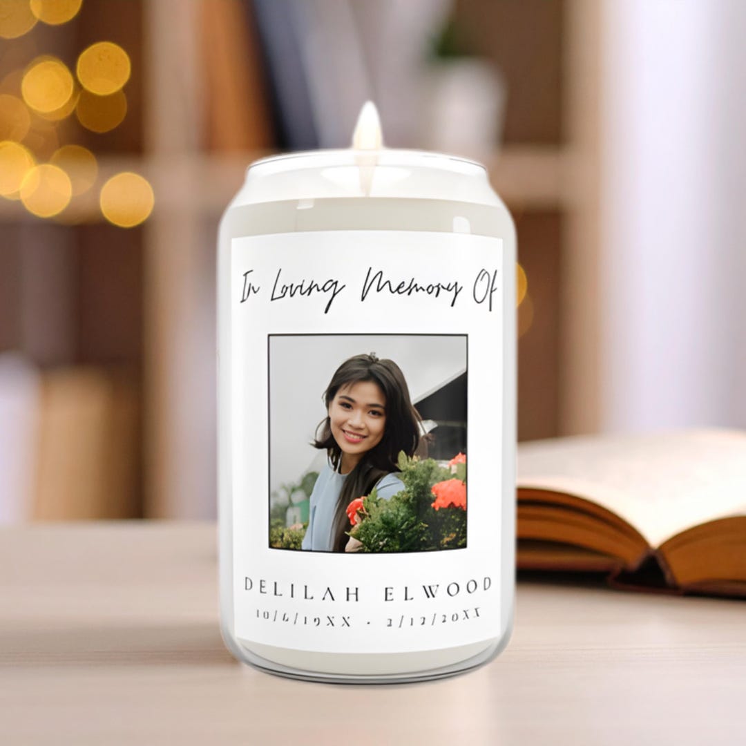 Gifted Memorial Candle in Loving Memory Wedding Photo Sign for Memorial ...
