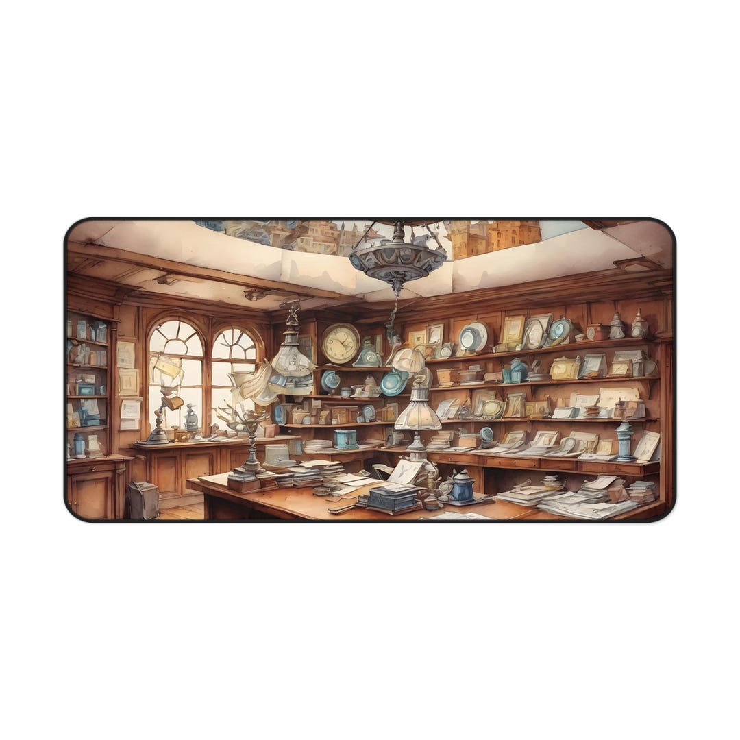 Vintage Library Desk Mat, Cozy Workspace Decor, Perfect Gift for Book ...