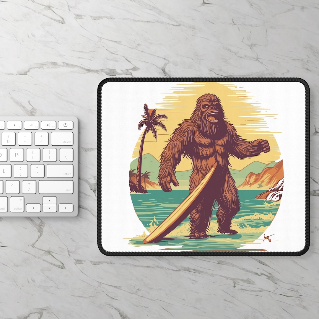 Surfboard Big Foot Gaming Mouse Pad, Surfing, Wild Animal, Ocean Waves ...