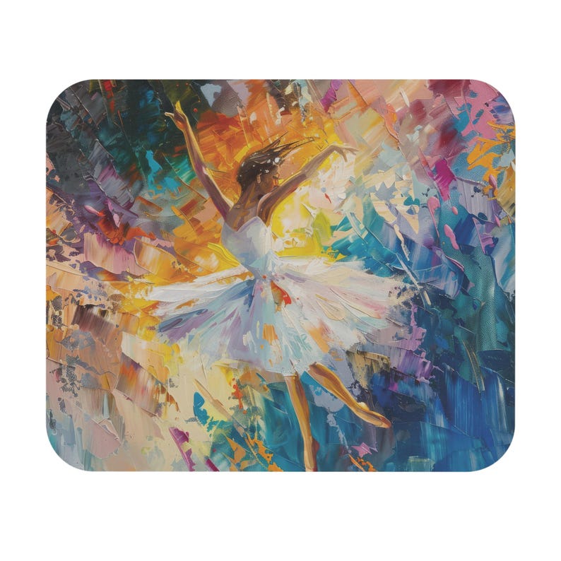 Abstract Ballerina Dance Mouse Pad | Colorful Impressionist Ballet Art ...