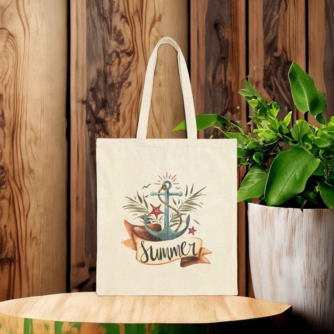 Vintage Summer Canvas Tote Bag, Beach Towel Shoulder Bag, Shopping Bag ...