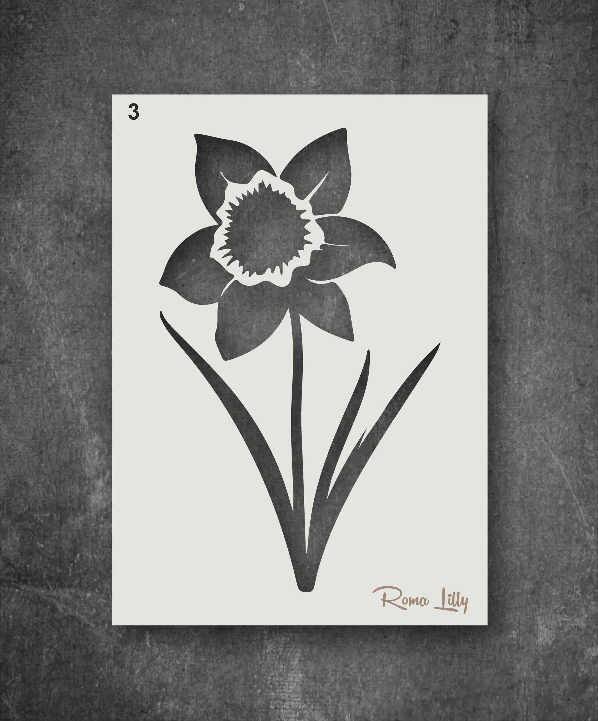 Daffodil Flower Stencils for Painting, Home Decor, Arts & Crafts ...