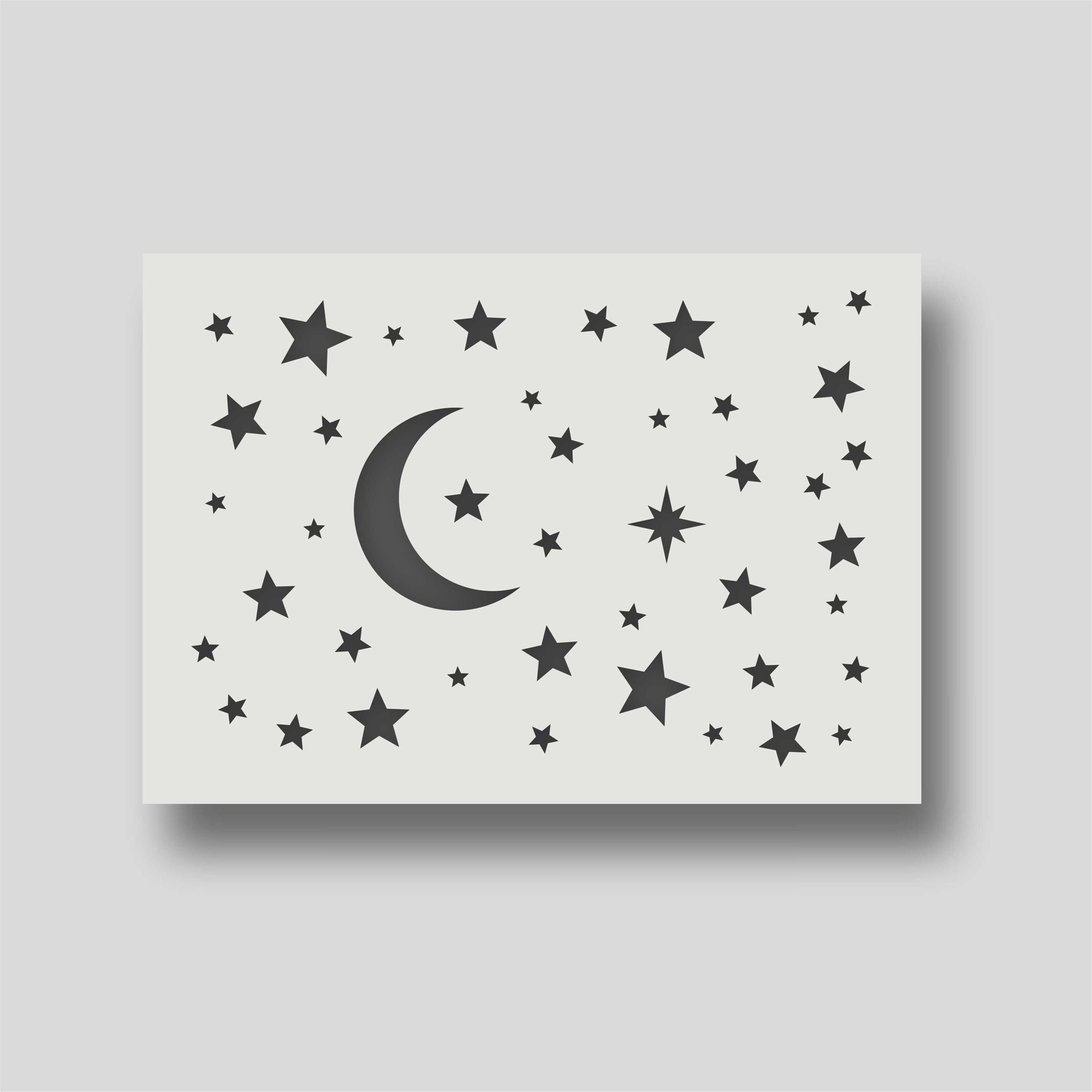 Moon and Star Stencil: Reusable Wall Art & Home Decor - Etsy