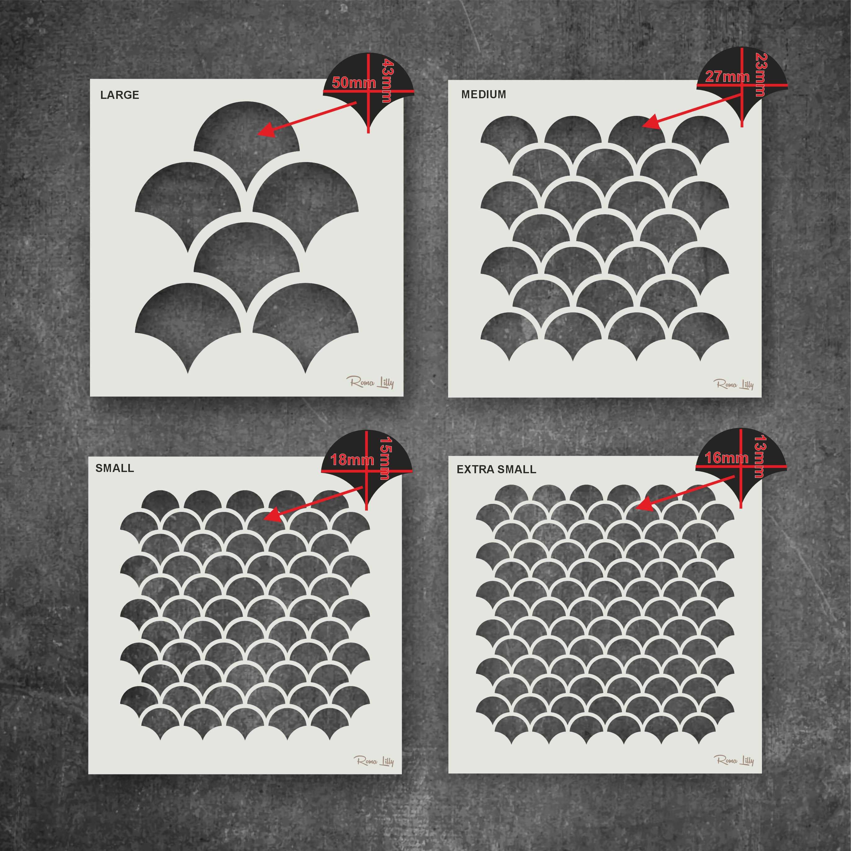 Mermaid Scales Stencils, Dragon Scales Stencils for Painting, Home ...