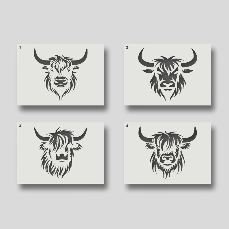 Highland Cow Stencils Reusable Stencils for Wall Art, Home Décor ...
