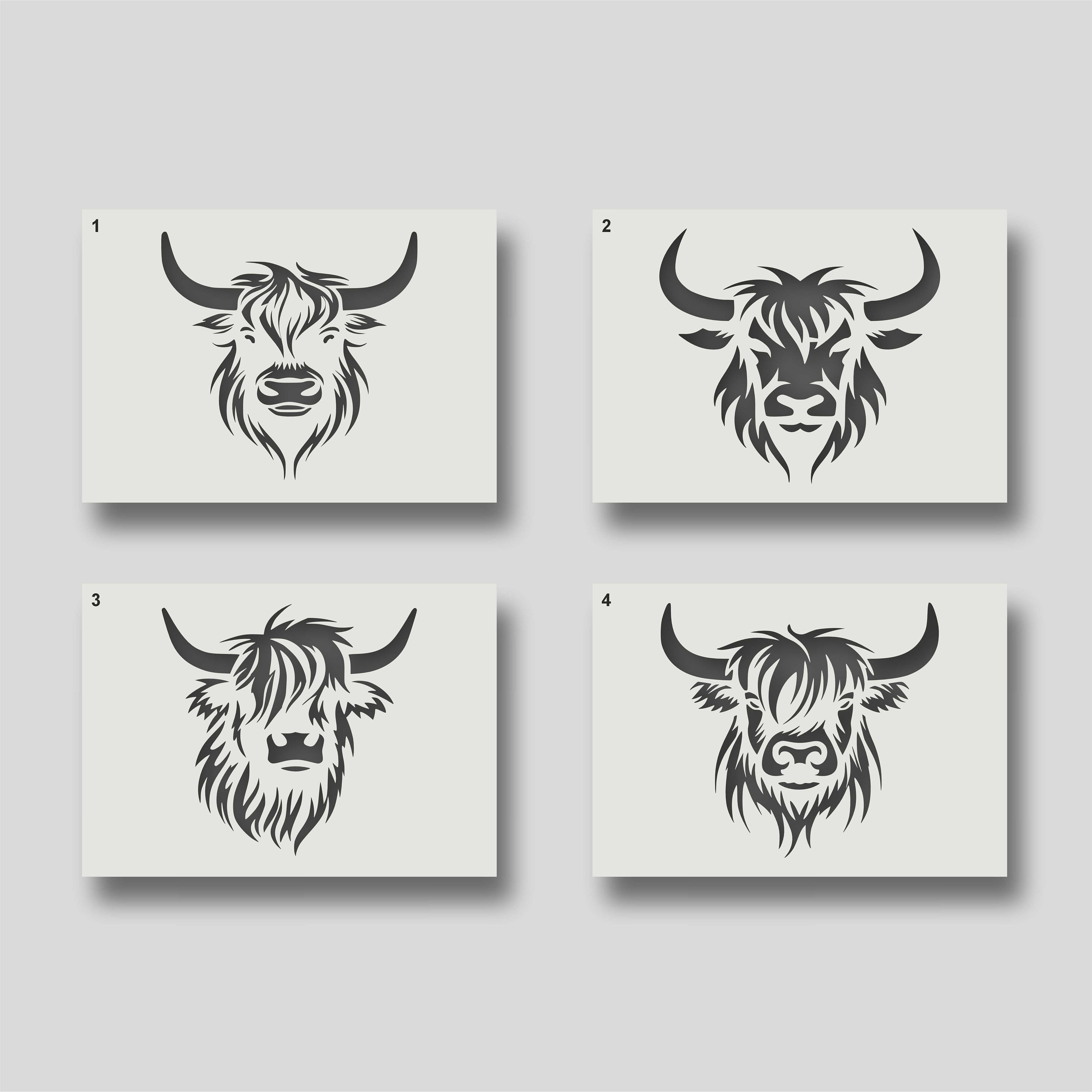 Highland Cow Stencils Reusable Stencils for Wall Art, Home Décor ...