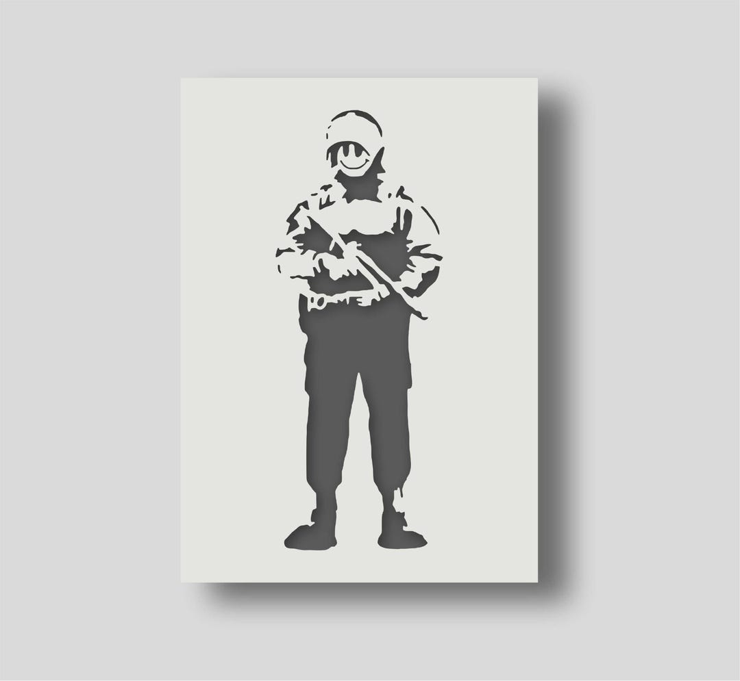 Banksy Smiley Cooper Stencil - Banksy DIY Stencil for Wall Art - Banksy ...