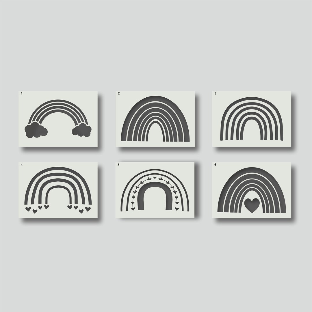 Rainbow Stencils - Reusable Stencils for Wall Art, Home Décor, Painting ...