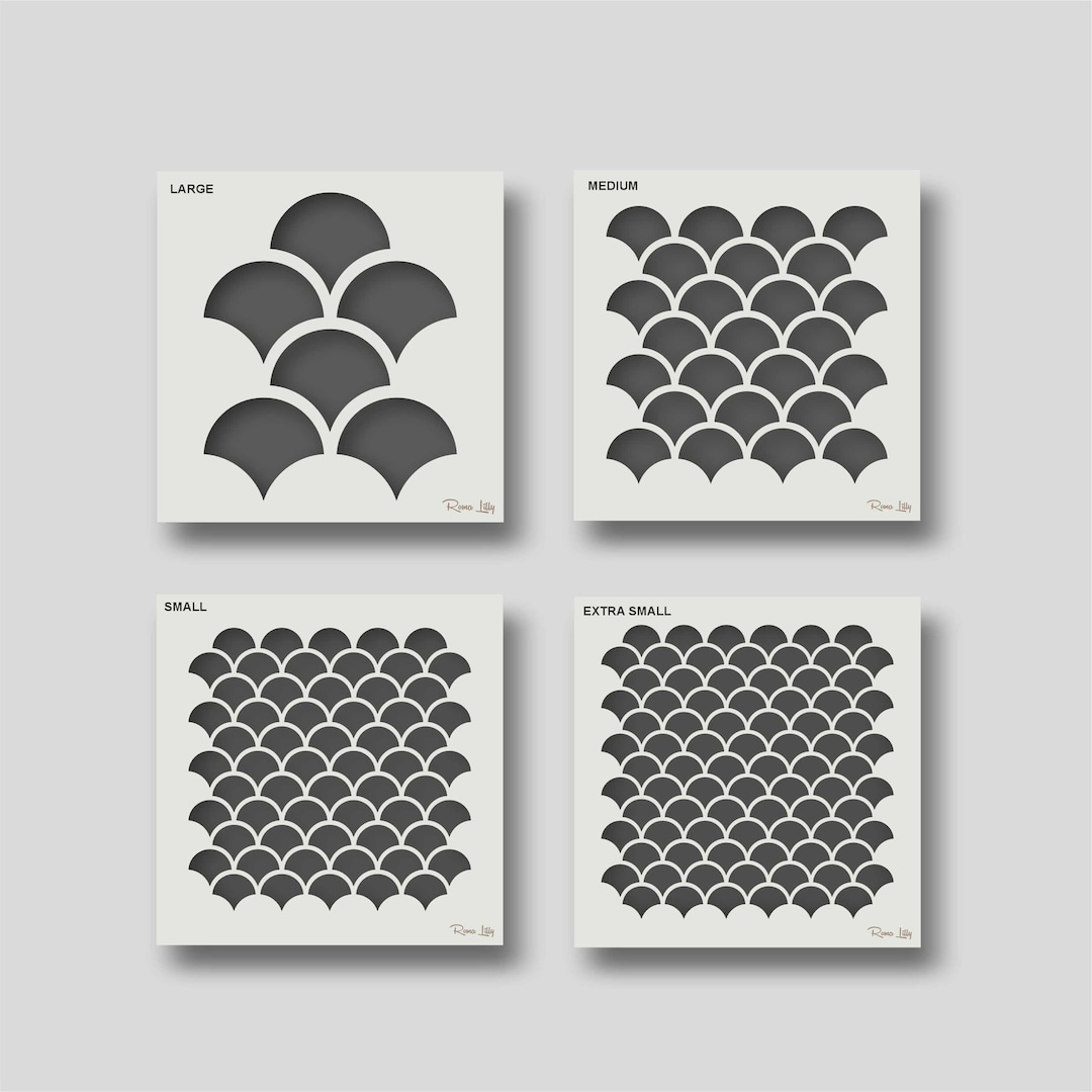 Mermaid Scales Stencils, Dragon Scales Stencils for Painting, Home ...