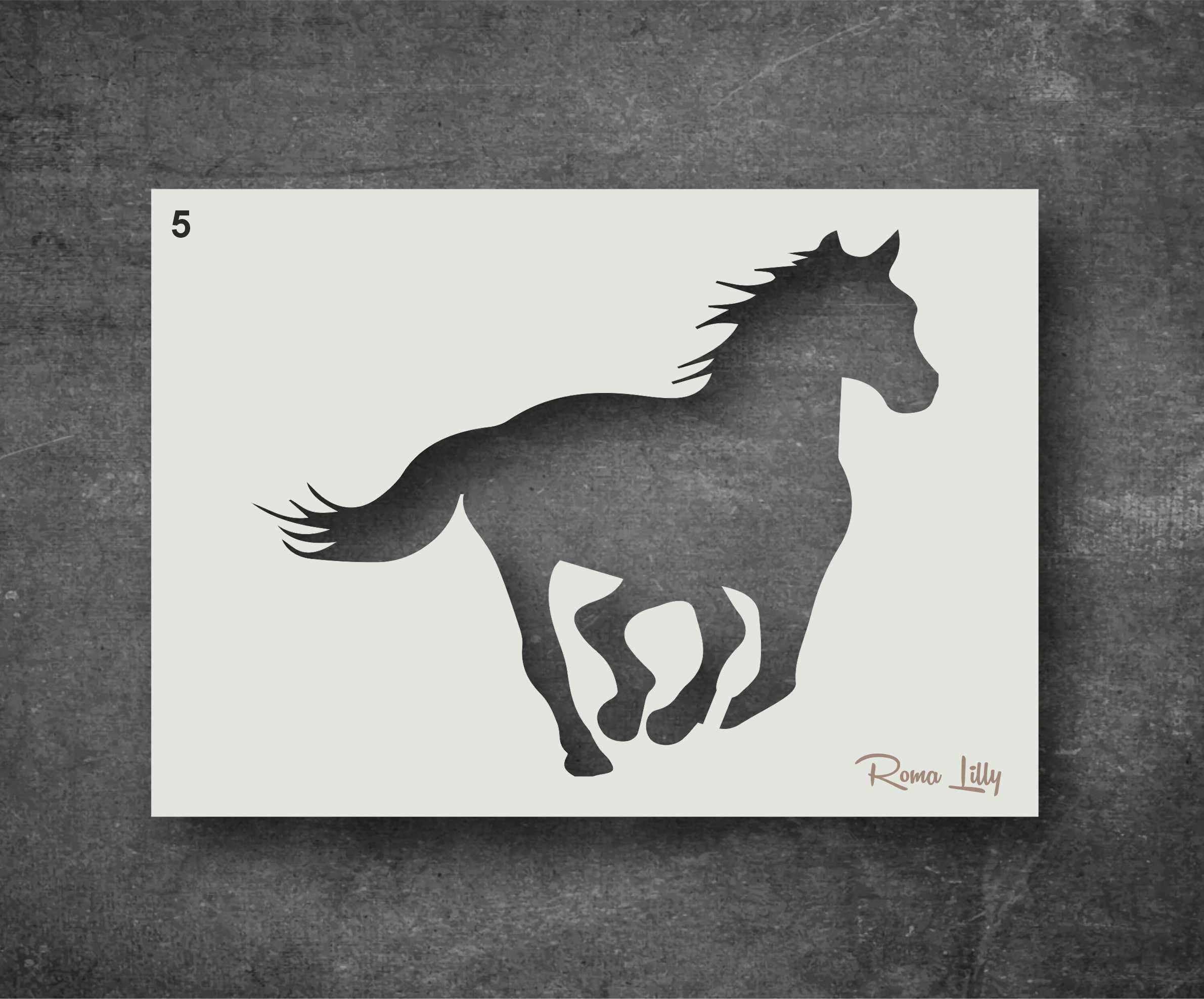 Reusable Horse Stencil: Mylar Stencils for Painting, A6-A2 Sizes. GROUP ...