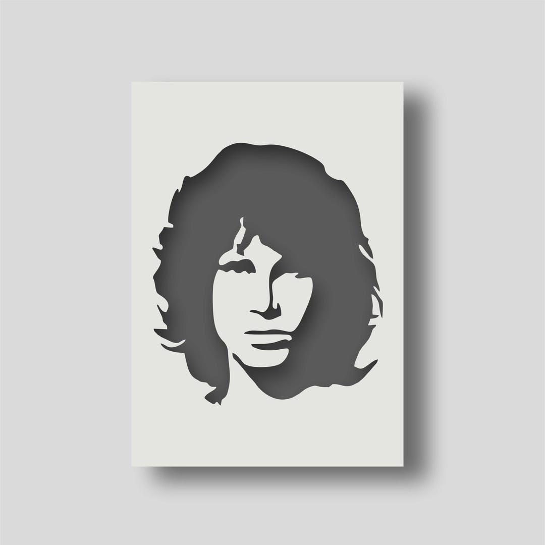 Reusable Jim Morrison Stencil for Wall Art, Home Decor, Music Icon ...