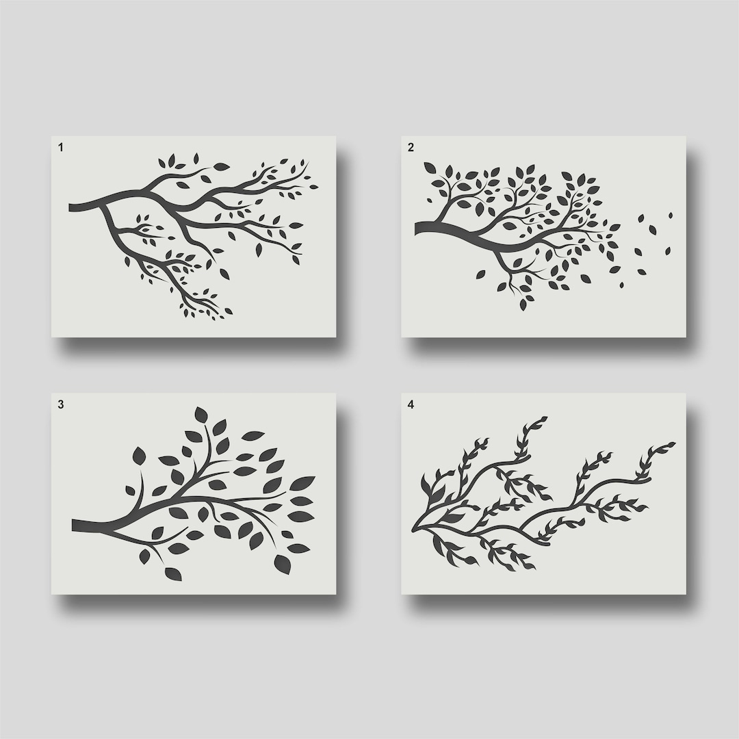 Tree Branch Stencils - Reusable Stencils for Wall Art, Home Décor, Painting, and Arts & Crafts ...
