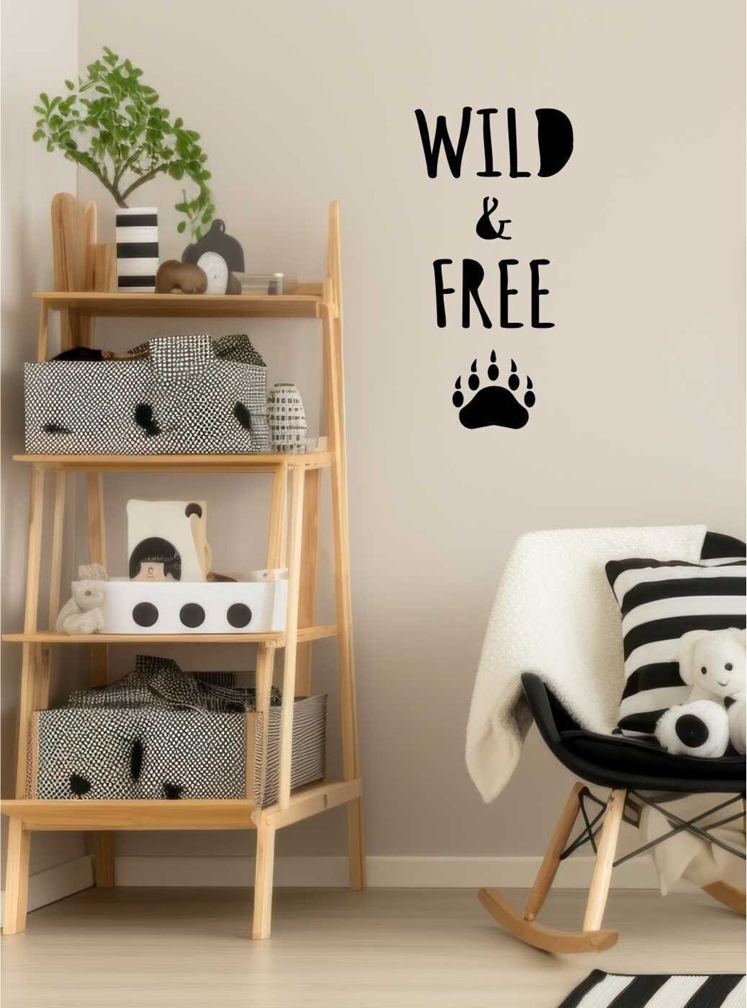 Wild and Free Stencil for Nursery Wall Decor, Fabrics & Furniture, Home ...