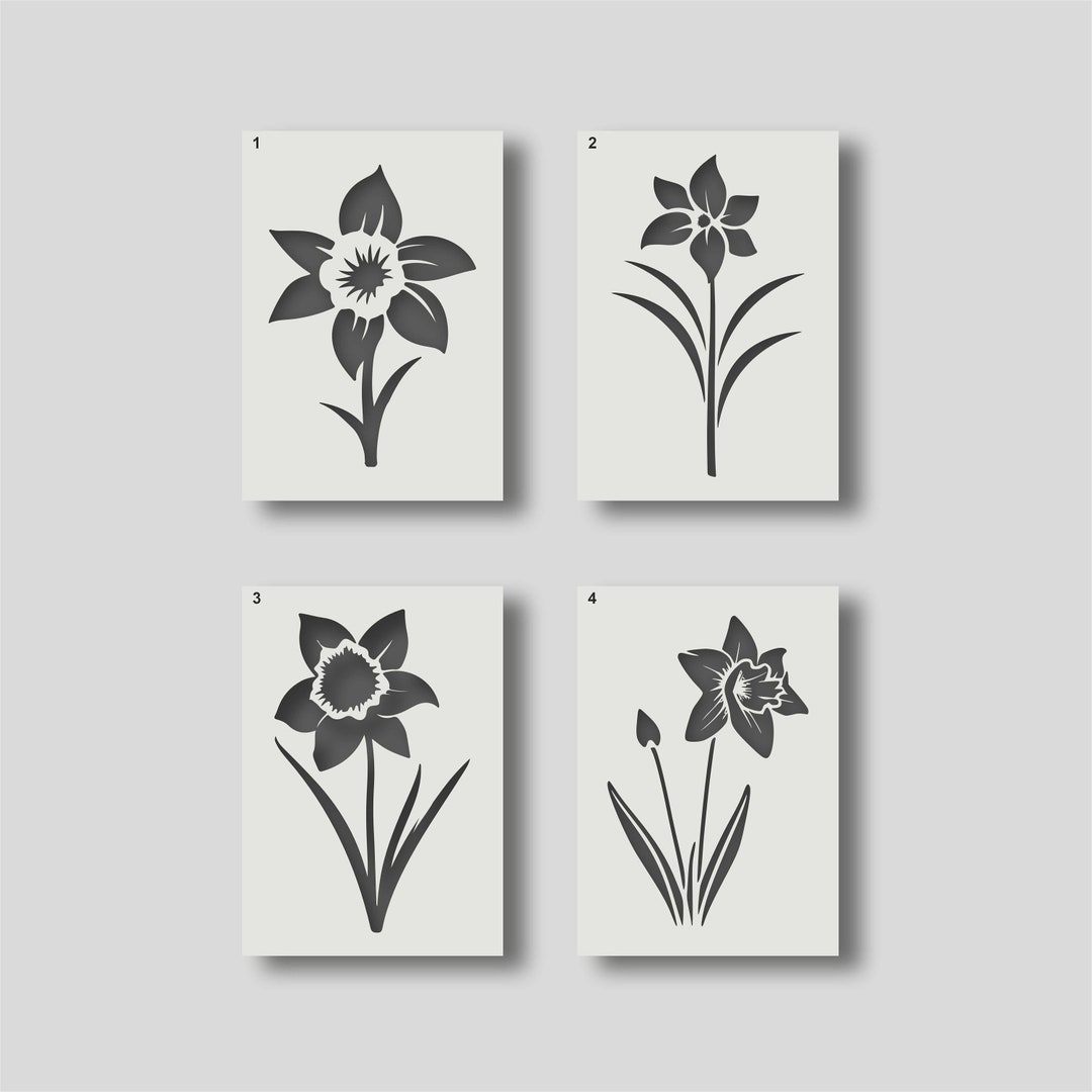 Daffodil Flower Stencils: Painting, Decor, Crafts - Etsy