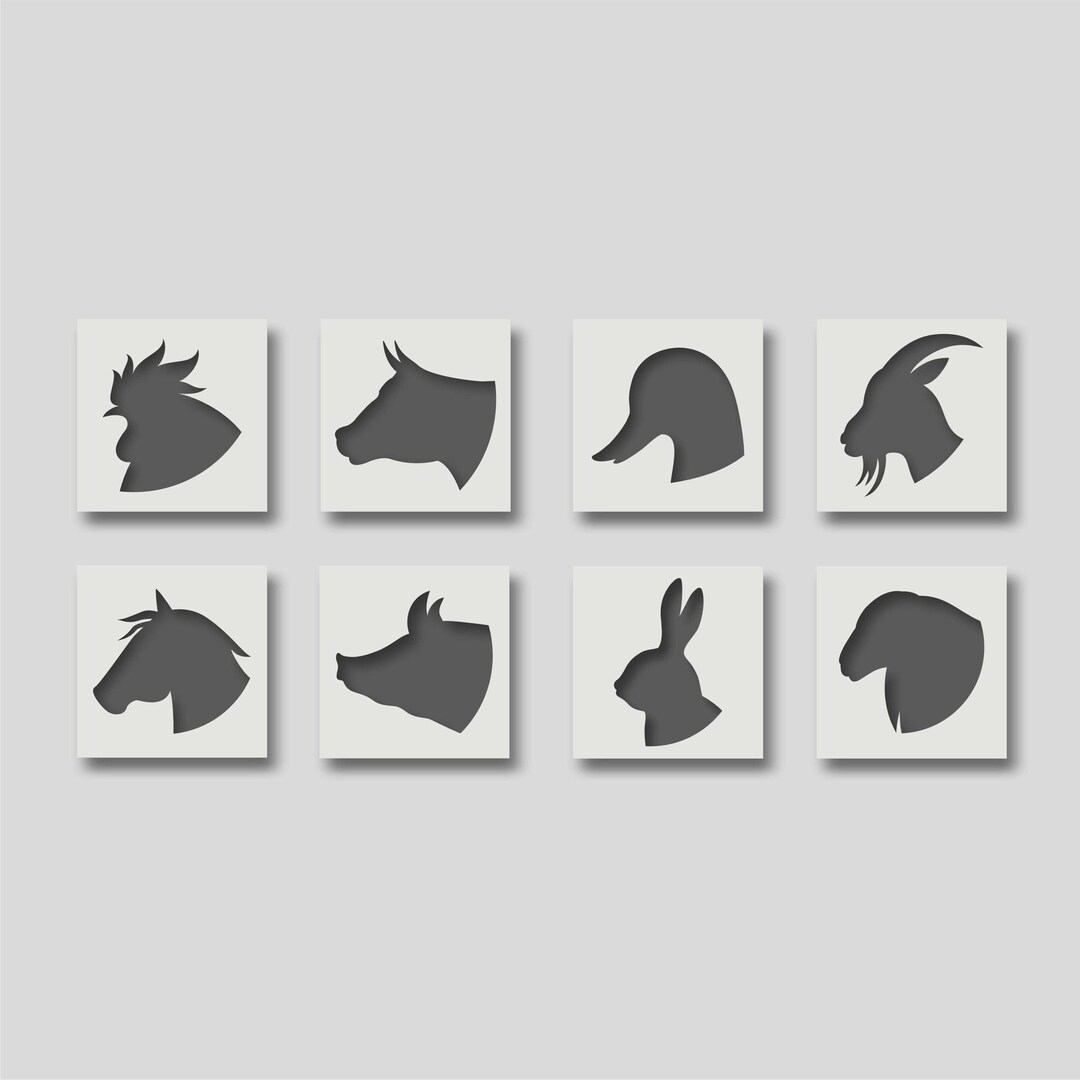 Reusable Farm Animal Head Stencils: Painting & Decor - Etsy