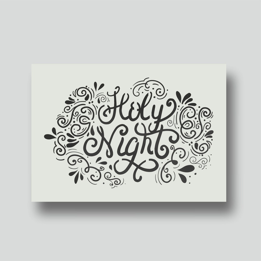 Festive Holy Night Christmas Stencil for Walls, Fabrics and Furniture ...