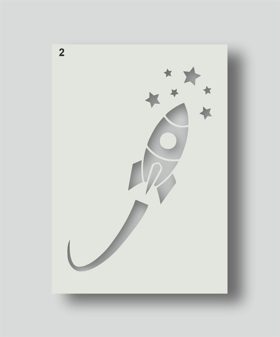 Space Rocket Stencils for Kids Bedroom, Nursery, Art & Craft. Various ...