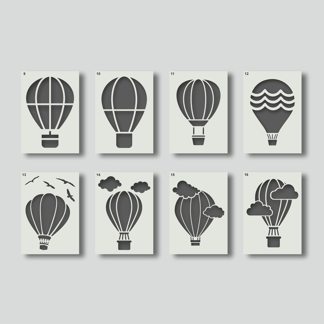 Plantillas de globos aerostáticos para arte de pared de guardería y ...