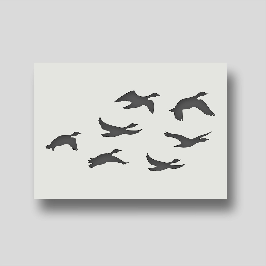 Flying Duck Stencils - Flock of Duck Reusable Decorative Stencils for ...
