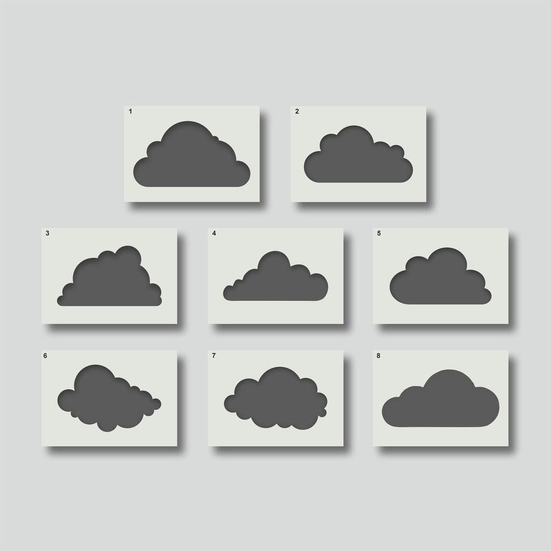 Cloud Stencils, Reusable Cloud Stencils for Nursery, Kids Room, Wall ...