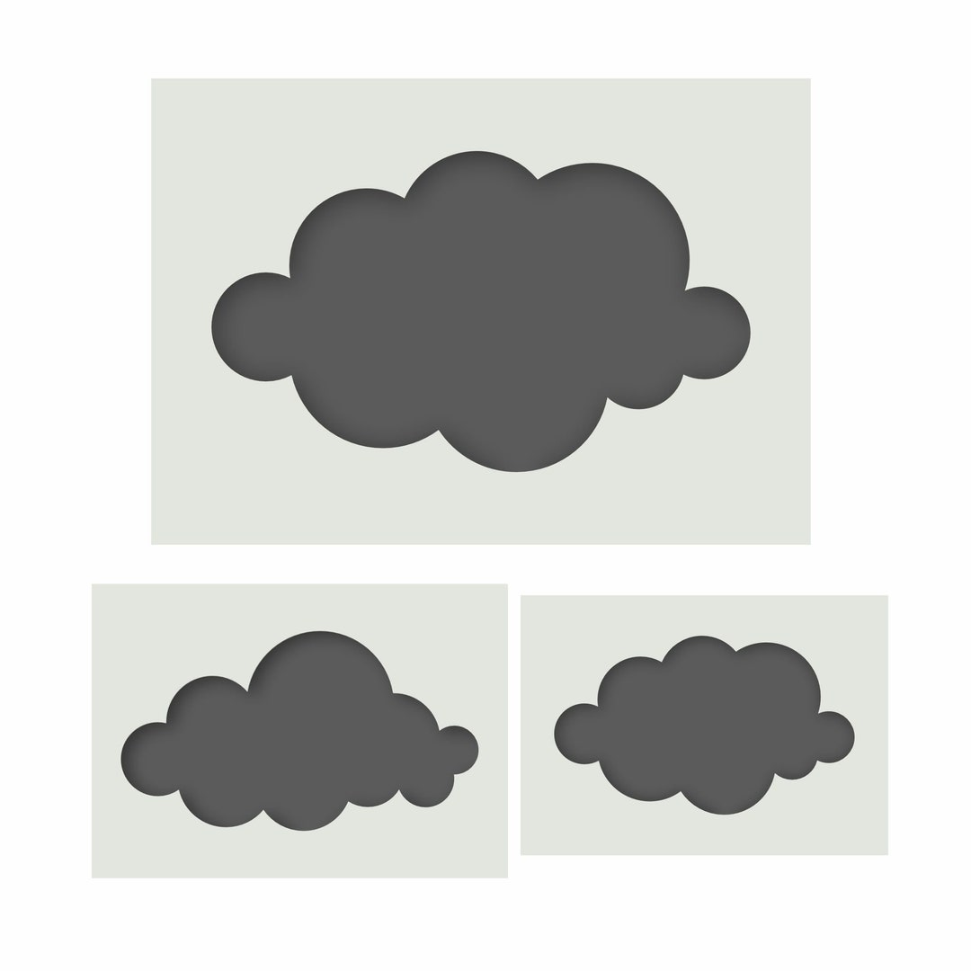 Cloud Stencils, Cloud Room Decoration, 3 Piece Stencil Kit, Reusable ...