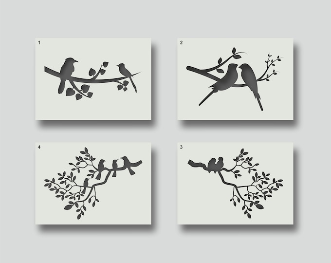 Cute Bird Stencil, Model Template Design Print, Digital Download Clipart Graphic for DYI Craft ...