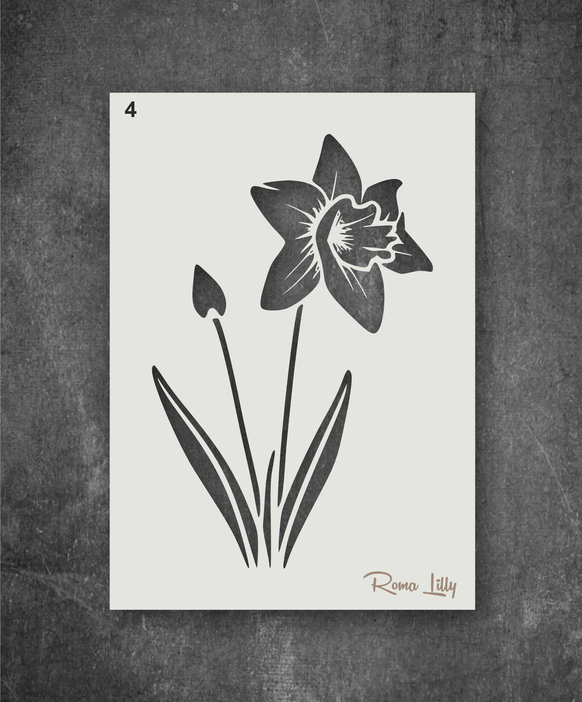 Daffodil Flower Stencils: Painting, Decor, Crafts - Etsy