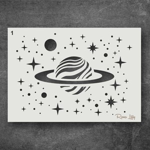 Galactic Dream: Space Planet Wall Stencils for Cosmic Home Decor ...