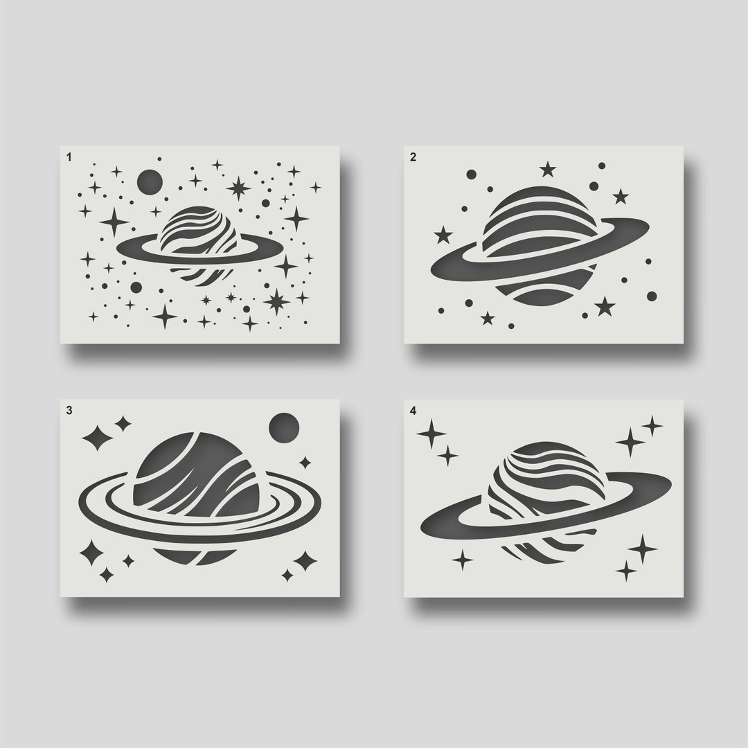 Galactic Dream: Space Planet Wall Stencils for Cosmic Home Decor ...