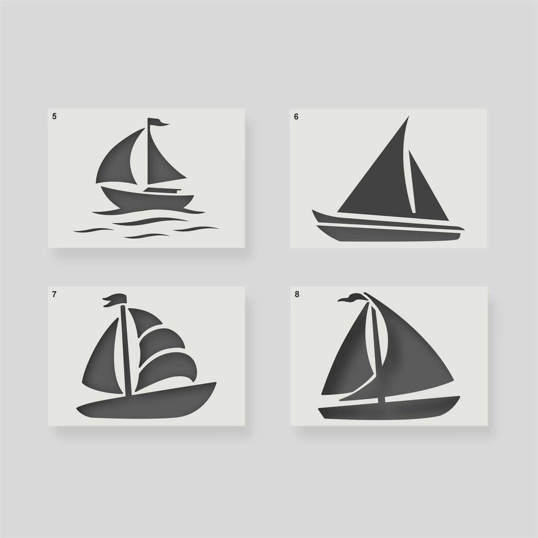 Boat Stencils for Home Decor, Arts and Crafts, Kids Crafts. Various ...