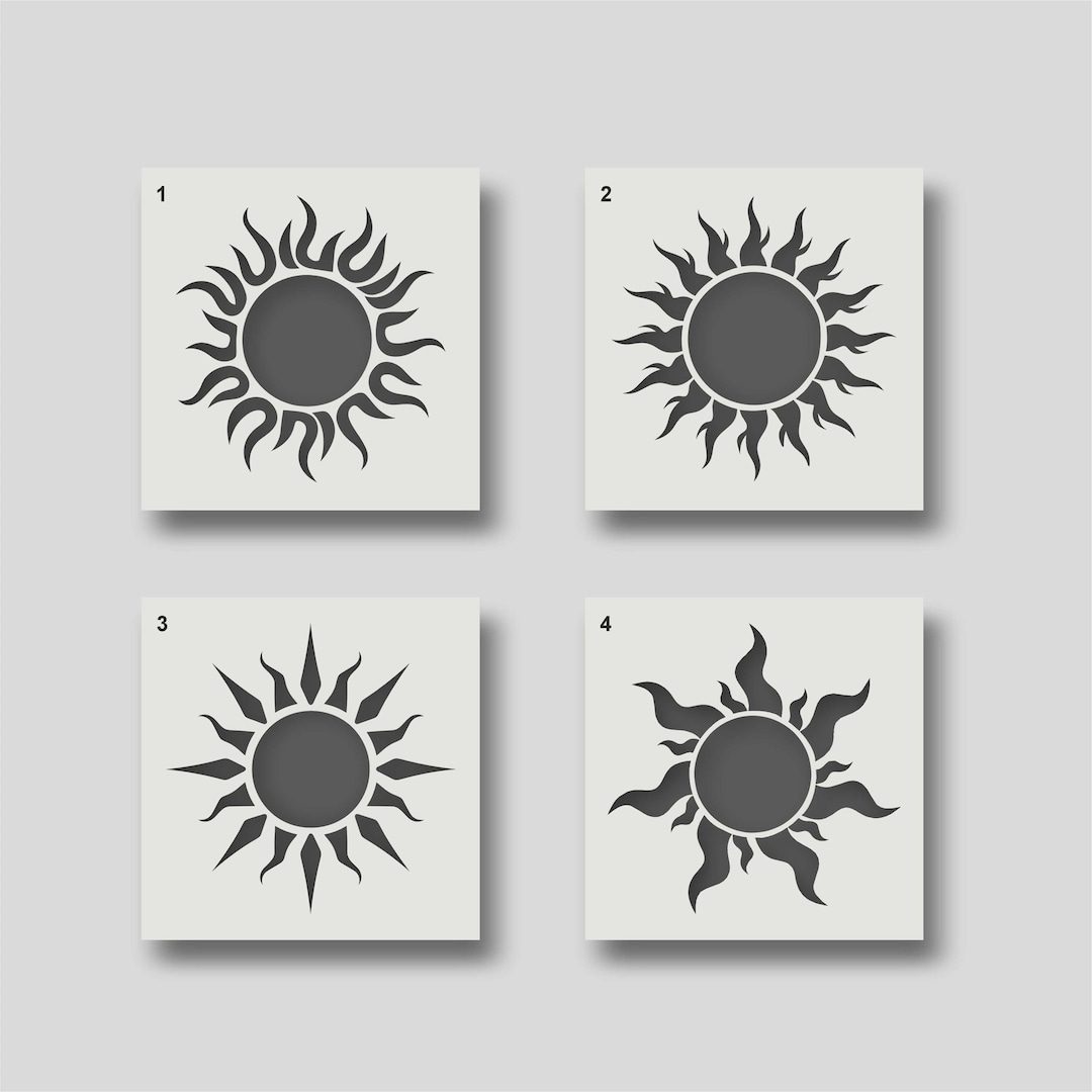Sun Stencils - Reusable Stencils for Wall Art, Home Décor, Painting, Craft Supplies. Various ...