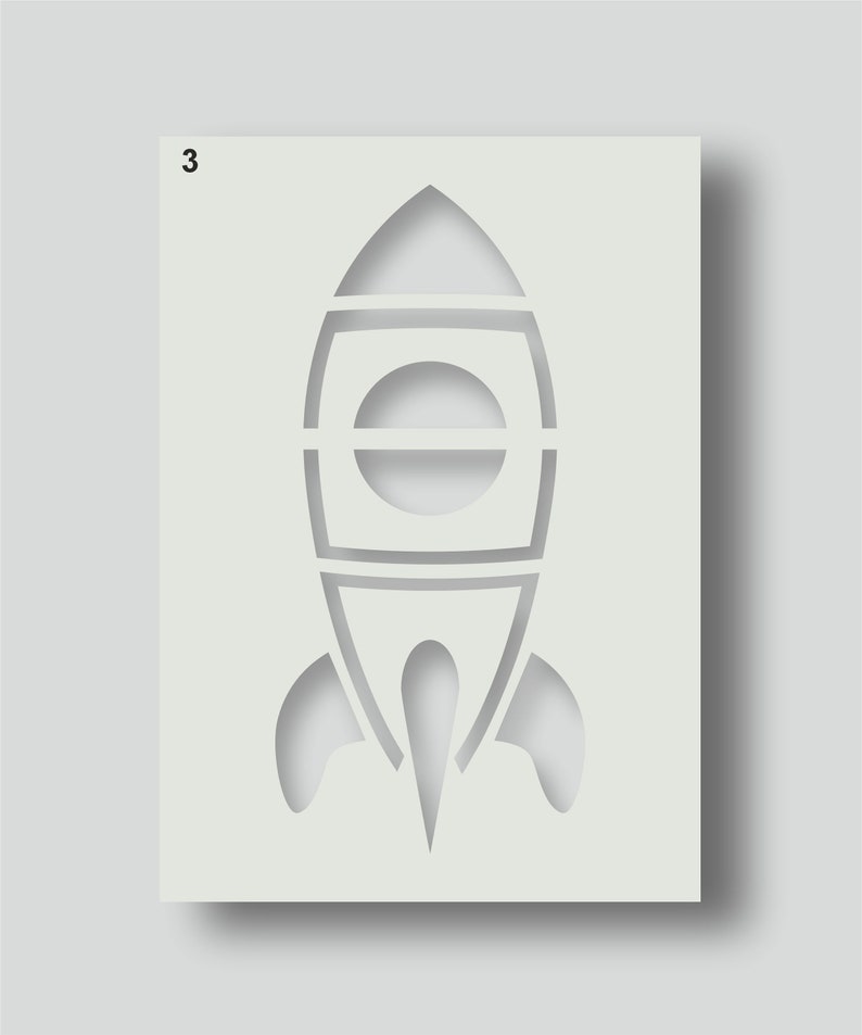 Space Rocket Stencils for Kids Bedroom, Nursery, Art & Craft. Various ...