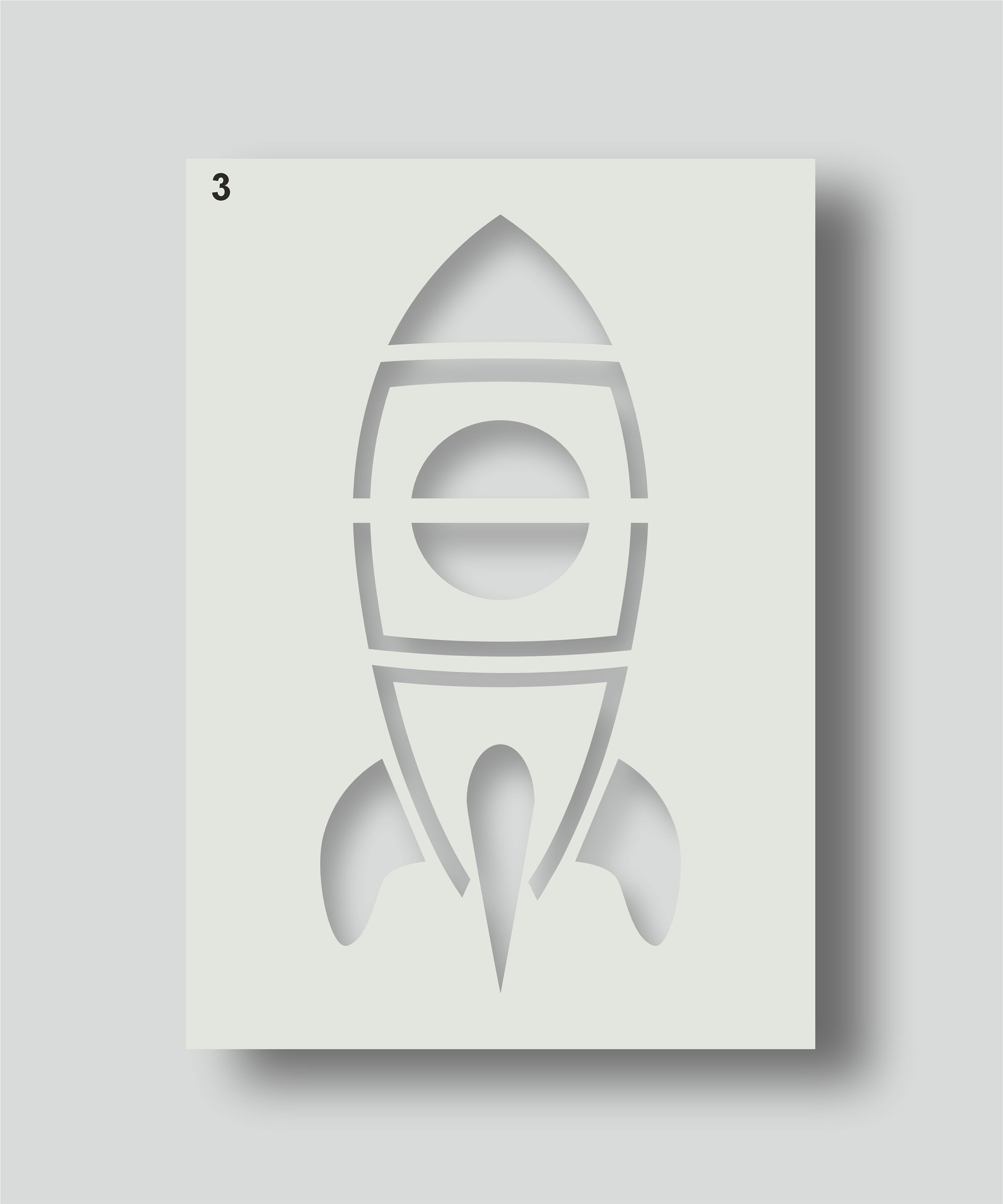 Space Rocket Stencils for Kids Bedroom, Nursery, Art & Craft. Various ...