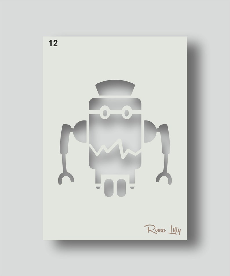Robot Stencils for Kid's Bedroom Wall Decoration, Home Decor, Arts and ...