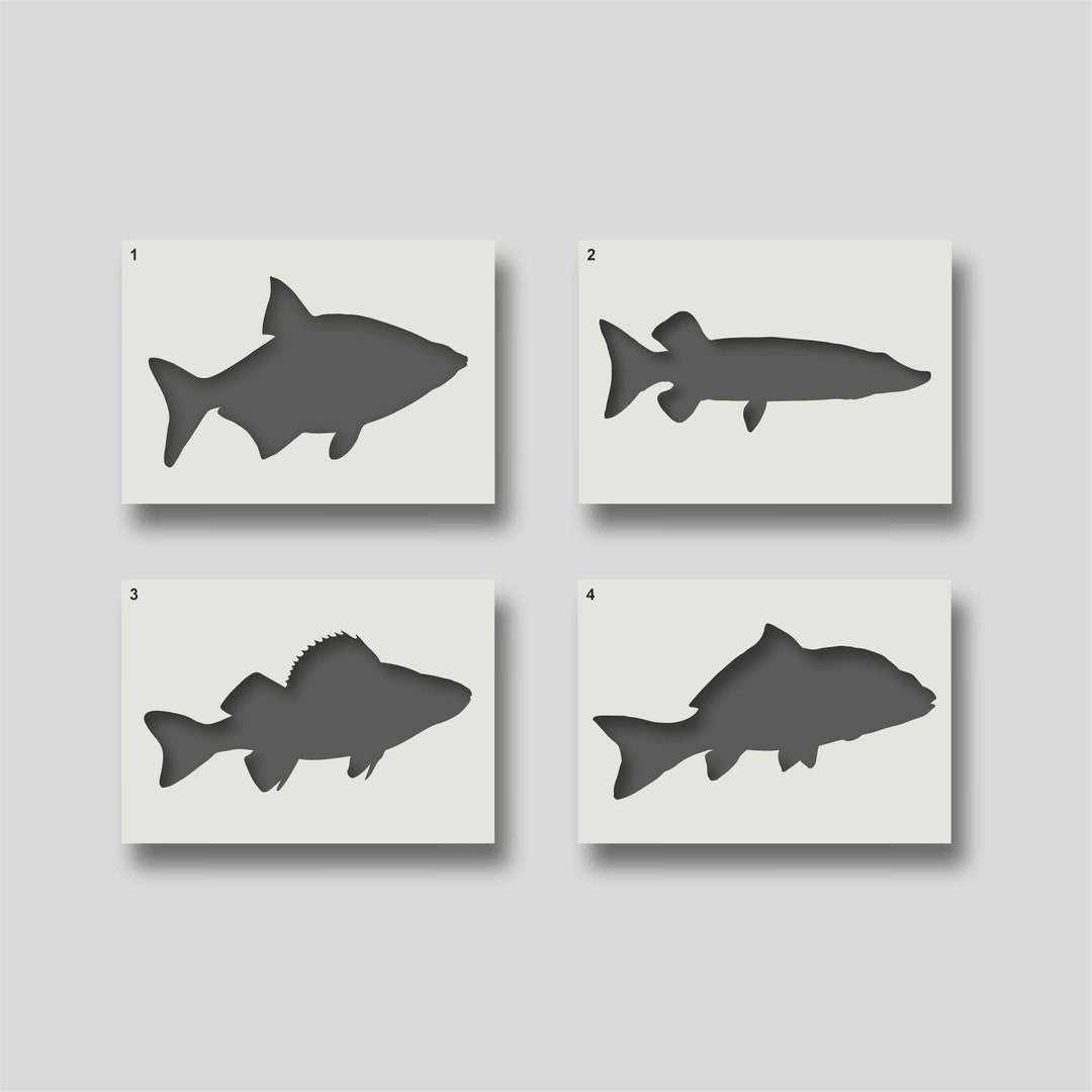 Reusable Fish Stencils: Carp, Pike, Bream, Perch - Home Decor (A6-A2 ...