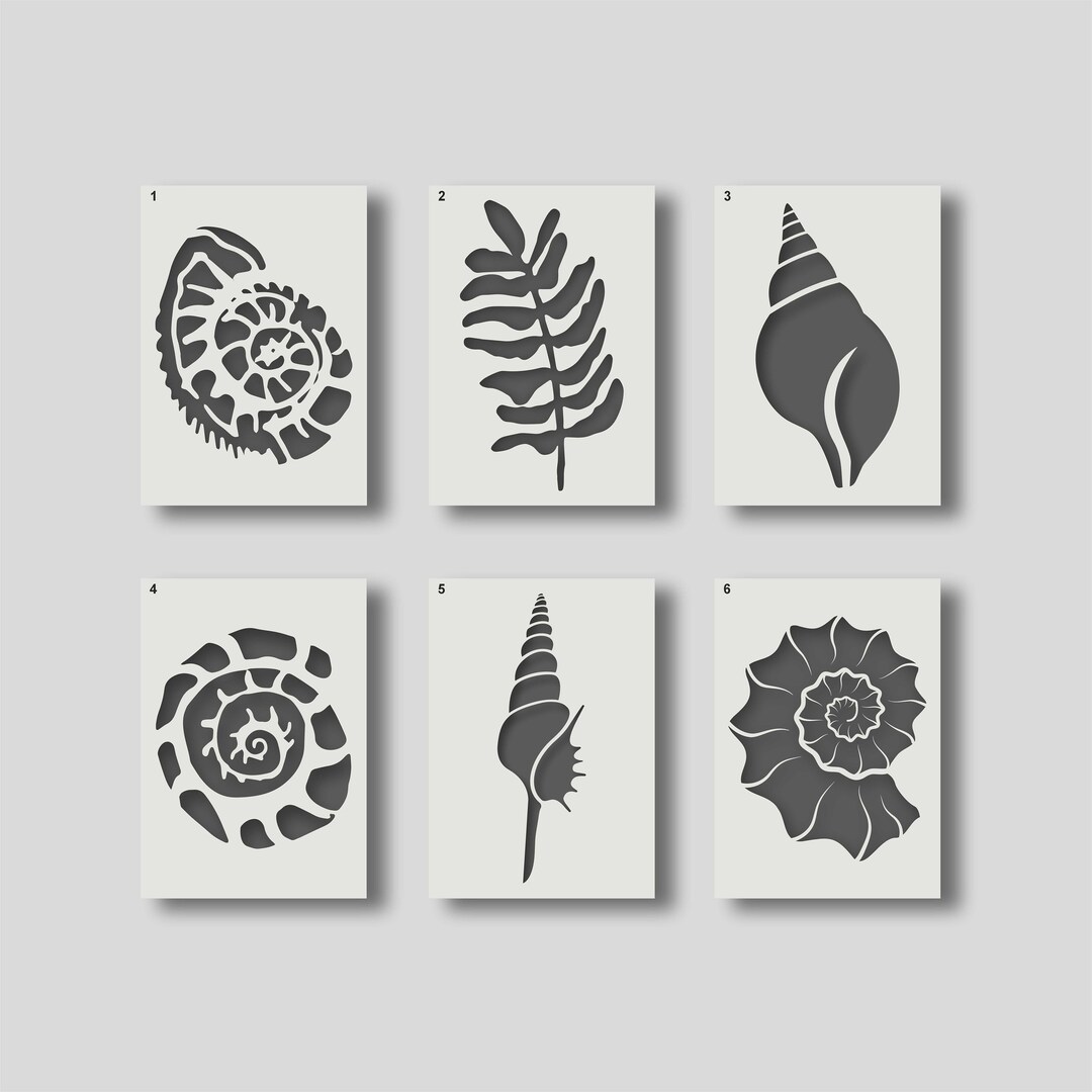 Reusable Shell Stencils - Shell and Fossil Stencils for Home Decor ...