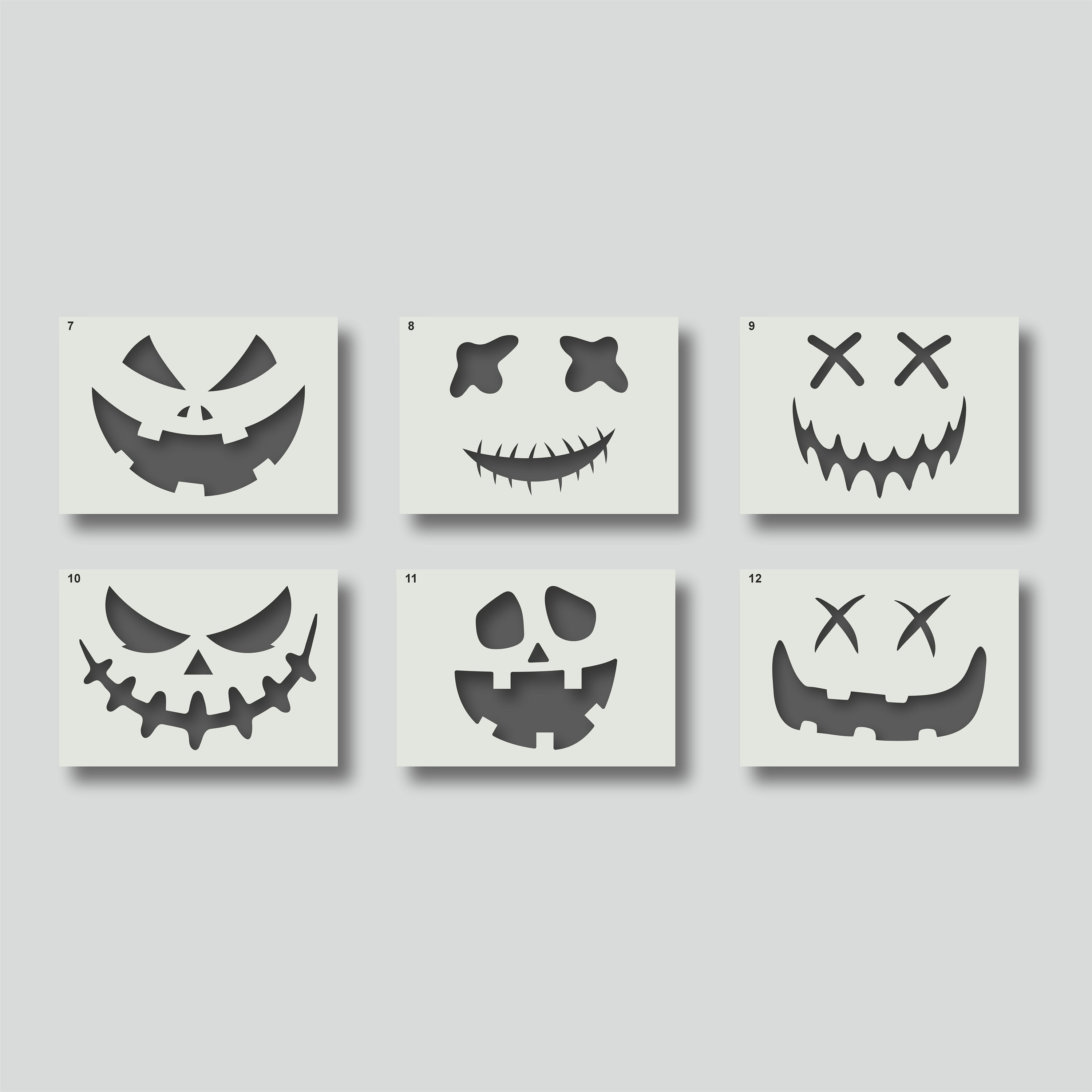 Pumpkin Face Stencils, Halloween Home Decor, Art & Craft (A6-A2). Group ...