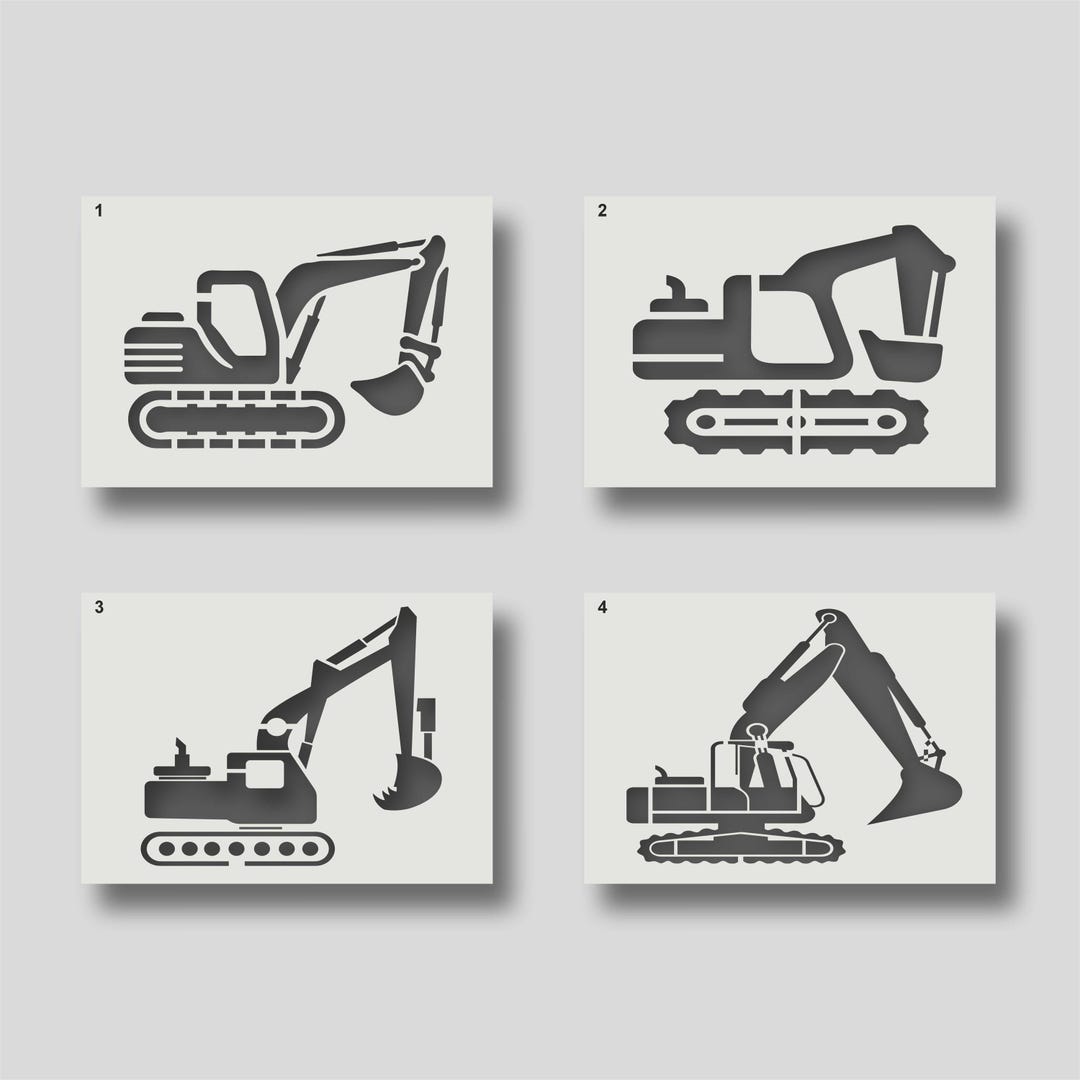 Digger Stencils: Reusable Mylar Stencils for Kids Crafts - Etsy