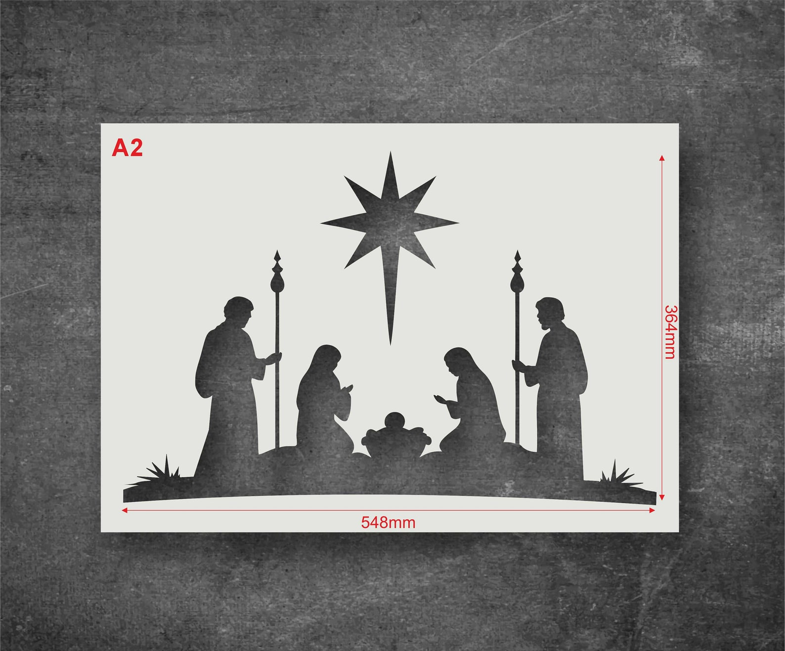 Nativity Stencil - Christmas Stencil - Christmas Card Making - Window ...