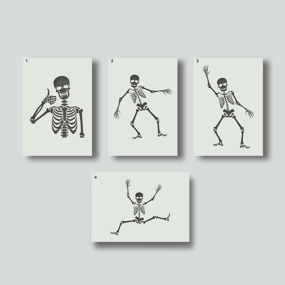 Halloween Skeleton Stencils For, Home Decor, Painting, Art & Craft ...