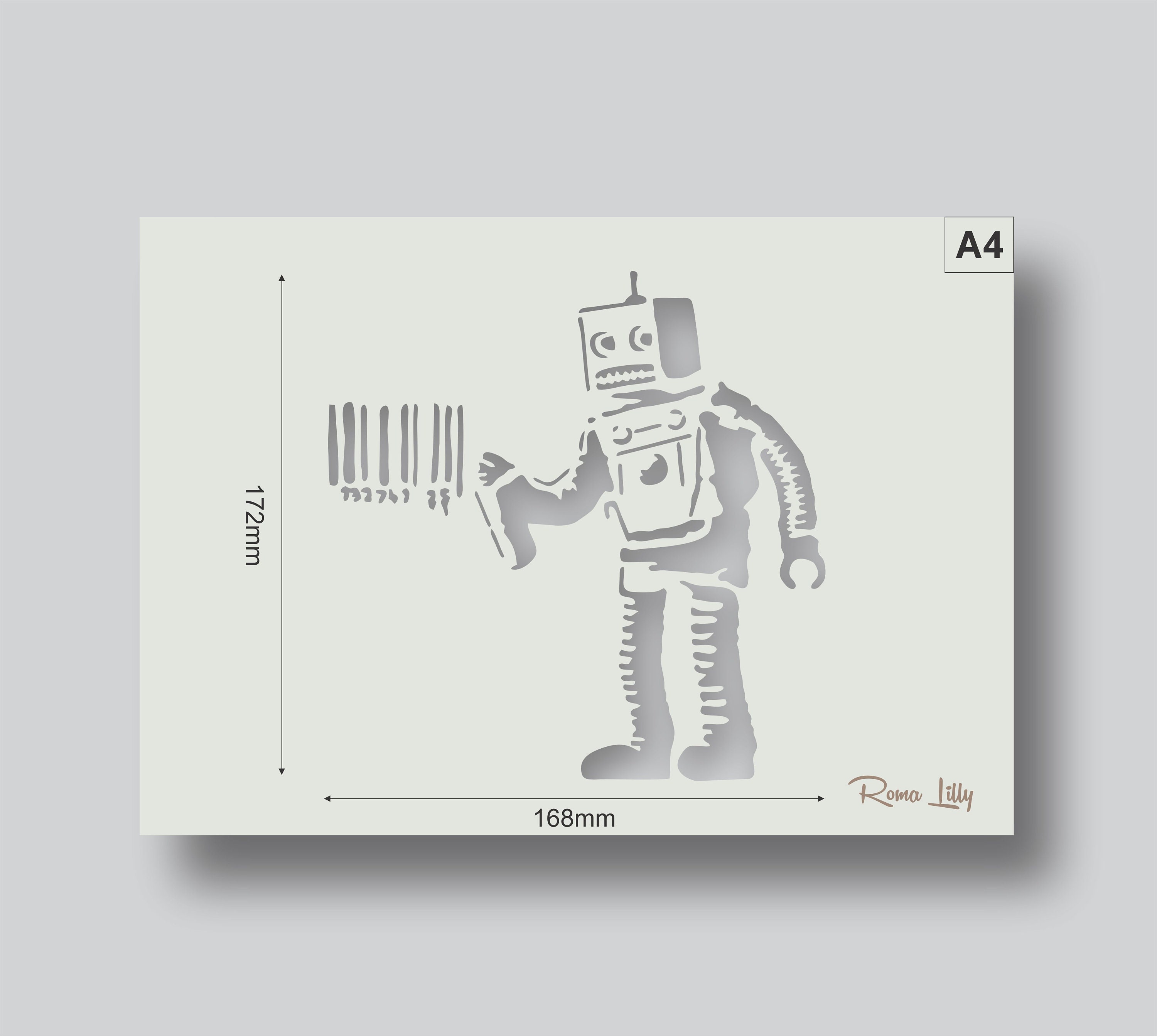 Banksy Robot Stencil for Banksy Wall Art and Decorative Stencil ...