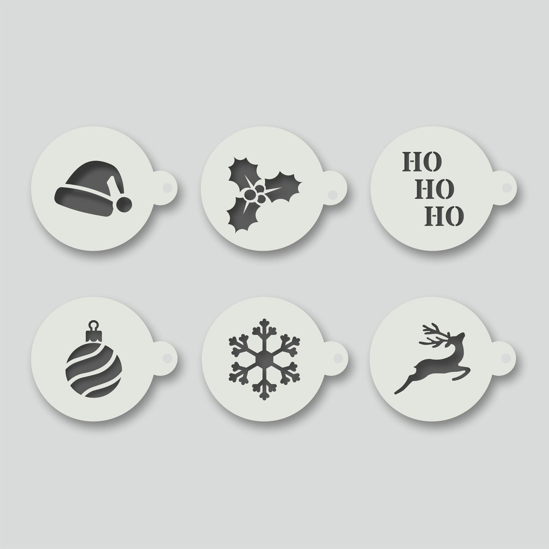 Christmas Coffee Duster Stencils for Latte, Cappuccino, Hot Chocolate ...